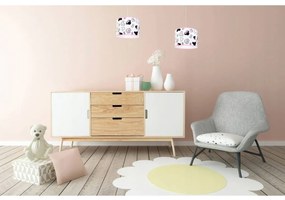 Dětské závěsné svítidlo Minnie, 2x textilní stínítko se vzorem