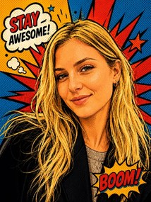 Hravý Pop-Art – Stylizovaný komiksový portrét na plátně z vaší fotky