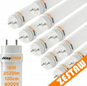 SADA 10x LED trubic 120CM T8 18W 2520lm 140LM/W 4000K silné světlo