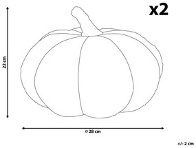 Sada 2 dekorativních buklé polštářů ve tvaru dýně ⌀ 28 cm hnědé MUNCHKIN Beliani