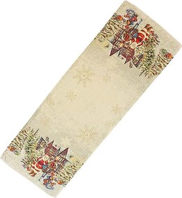 Gobelínový ubrus Vesnička Santa Clause 35 × 100 cm