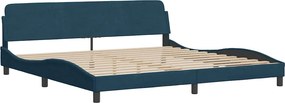 Postel s matrací Dover modrá 200 x 200 cm samet 3208475