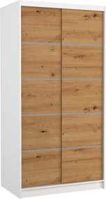 ADRK Šatní skříň posuvná RIVA W-ART 100, dub artisan/bílá