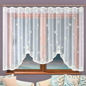 Forbyt kusová záclona WINTER, jednobarevná bílá, vločky, zimní, výška 120 cm x šířka 220 cm (na okno)