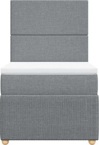 Box spring postel s matrací světle šedá 80 x 200 cm textil 3291876