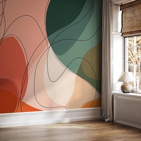 Fototapeta - Abstraktní linie v barvách (245x170 cm)