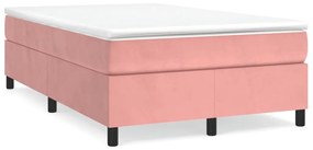 vidaXL Box spring postel růžová 120 x 200 cm samet