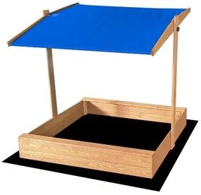 Dětské pískoviště s modrou střechou 120 x 120 cm
