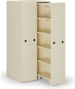Velkokapacitní skříň s výsuvnými regály, 841 x 846 x 2000 mm, bříza