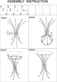 Designový barový stůl Tadanori 60 cm zlatý