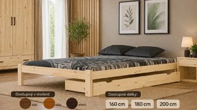 ComfortMatrace Postel z masivu borovice LILI+rošt ZDARMA Barva: ořech, Rozměr: 90x200 cm