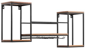 furniture-nabytek.cz - Masivní závěsná police Arvello z kovu a dřeva, lakovaná, hnědá – 100×20×41 cm