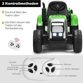 Costway 3-rychlostní dětský traktor 12 V pojízdný traktor s odnímatelným