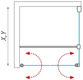 Otevírací sprchové dveře v kombinaci s pevnou stěnou TCB+TCN2, TCB+TCN1 Viz technická specifikace Transparent Stříbro TCB/900+TCN2/900 900 900 TCB/900_TCN2/900_st_tr