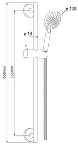 Mereo Mereo, Sprchová souprava, jednopolohová sprcha, dvouzámková nerez hadice, stavitelný držák, plast/chrom, CB900T