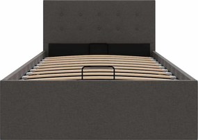 Rám postele s úložným prostorem tmavě šedý textil 90 x 200 cm 285570