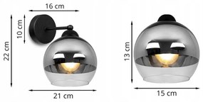 Nástěnné svítidlo BERGEN 1, 1x chromové/transparentní skleněné stínítko (fi 15cm)