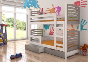 ADRK Furniture Patrová postel pro dvě osoby s matracemi OSUNA CH-Osu-W+GRA-D061