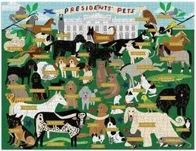 Galison Puzzle Prezidentští mazlíčci / 2000 dílků / od 8 let