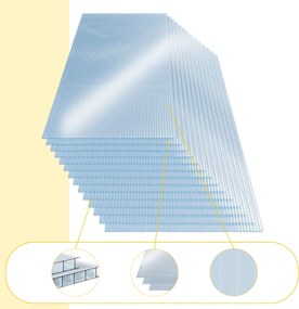 Dutinkový polykarbonát MARK 4mm, 60,5x121x0,4cm, 14ks, transparentní Jurhan
