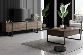 Designový konferenční stolek Hallan 90 cm ořech / černý