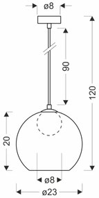 Lustr na lanku BRIN 1xG9/15W/230V kouřová černá