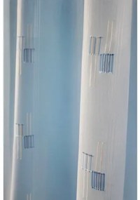Hotová voálová záclona N0165-18 smetanová/ světle modrá- N0165-18, 155x300cm