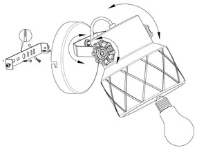 Eglo 39868 - Nástěnné svítidlo HILCOTT 1xE27/40W/230V