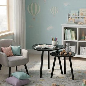 Velaco Set 2 konferenčních stolků TIG-4 54, imitace černého mramoru/černá