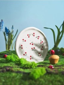 Sinsay - Talíř s motivem třešní - bílá
