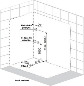 Terra Hydromasážní box WSH7106 LWS, 120x80 levý se saunou