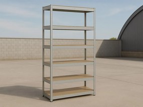Regál 240x100x60 cm zinkovaný 6-policový, nosnost 1050 kg