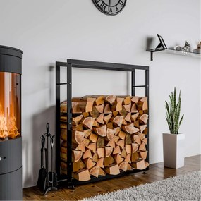 Stojan na palivové dřevo Keri V2 25x100x125 – černá