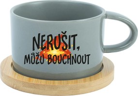 NERUŠIT, MŮŽU BOUCHNOUT. - šedý hrníček makronka 200 ml