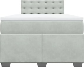 Box spring postel s matrací světle šedá 120 x 200 cm samet 3288594