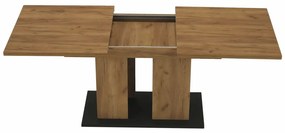 TEMPO Jídelní stůl, dub craft zlatý/grafit šedá, 155-204x86 cm, FIDEL