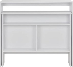 Barový stůl se 2 stolními deskami bílý 130 x 40 x 120 cm 280217