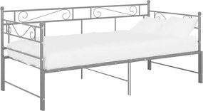 Rám vysouvací postele/pohovky šedý kovový 90 x 200 cm 324772