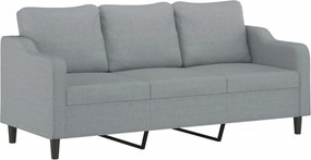 3místná pohovka s polštáři světle šedá 180 cm textil 3200853
