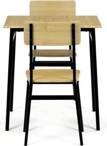 Set jídelní (1+2), MDF, dekor divoký dub, černý kov hnědá