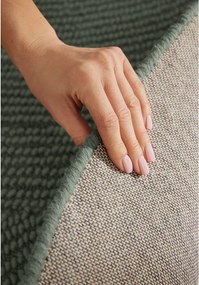 Tmavě zelený ručně tkaný vlněný kulatý koberec ø 150 cm Calmio – Hanse Home