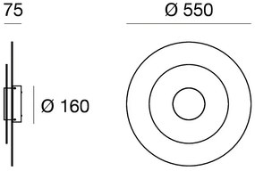 Linea Light CA098DWHWDI Joint_W, bílé nástěnné svítidlo, 17W LED 3000K, průměr 55cm