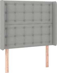 Box spring postel s matrací a LED světle šedá 90x200 cm textil 3139165