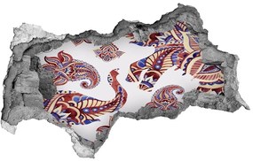 Wallmuralia Díra 3D fototapeta nálepka Sloni ornamenty 95x73 cm