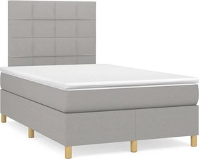Box spring postel s matrací světle šedá 120 x 200 cm textil 3142321