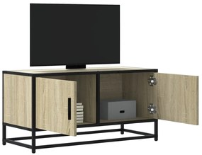 TV skříňka dub sonoma 80 x 34,5 x 40 cm kompozitní dřevo a kov