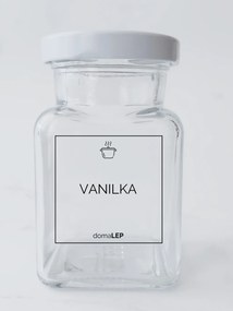 Samolepka na kořenky VANILKA průhledná  5 × 5 cm základní písmo