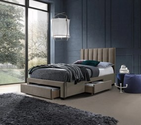 Jednolůžková čalouněná postel GRACE se zásuvkami 120x200 béžová