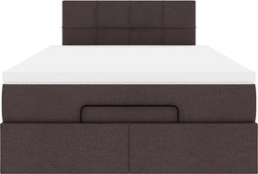 Osmanský rám postele s matrací tmavě hnědá 120x190cm textil 3311445