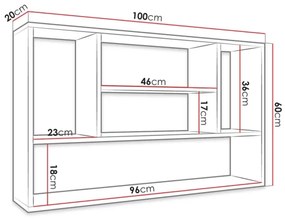 Nástěnná police PAPIKO 60x100 cm bílá